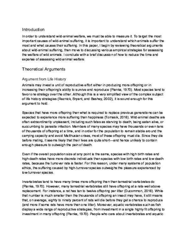 (PDF) "Fit and Happy": How Do We Measure Wild Animal Suffering?
