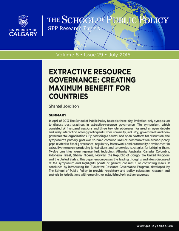 (PDF) EXTRACTIVE RESOURCE GOVERNANCE: CREATING MAXIMUM BENEFIT FOR ...