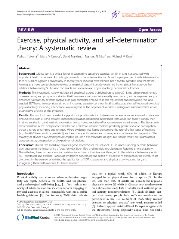 (PDF) Exercise, physical activity, and self-determination theory: A ...