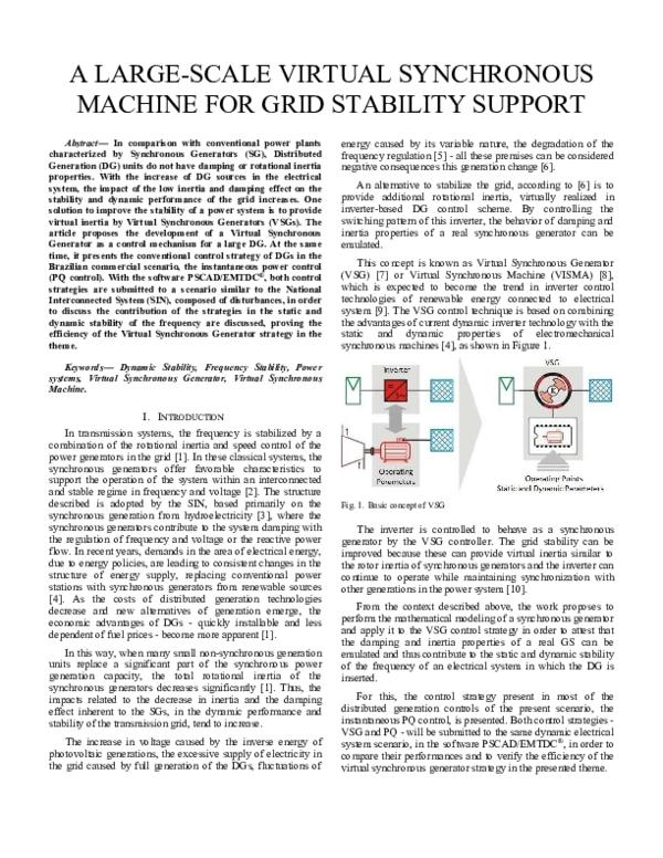 (PDF) A LARGE-SCALE VIRTUAL SYNCHRONOUS MACHINE FOR GRID STABILITY SUPPORT
