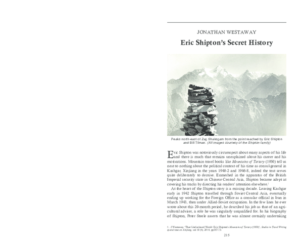 (PDF) Eric Shipton's Secret History