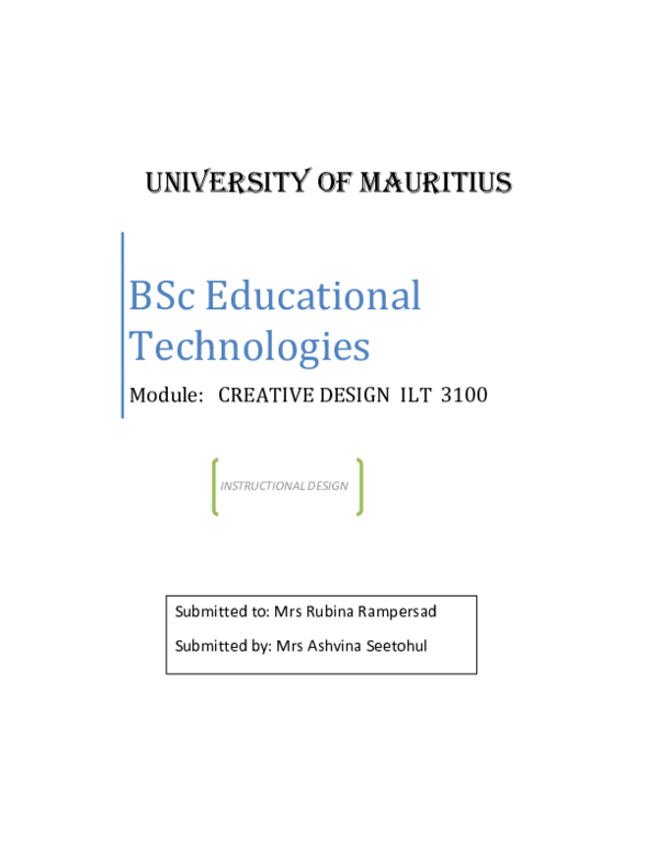(DOC) Blueprint Instructional Design