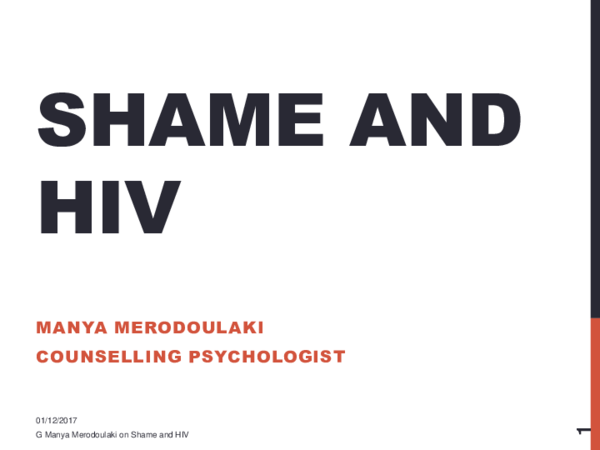 (PDF) SHAME AND HIV MANYA MERODOULAKI COUNSELLING PSYCHOLOGIST | Manya ...