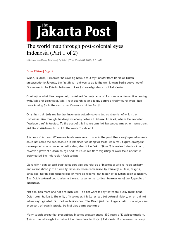 (PDF) The world map through post-colonial eyes: Indonesia and Oceania ...