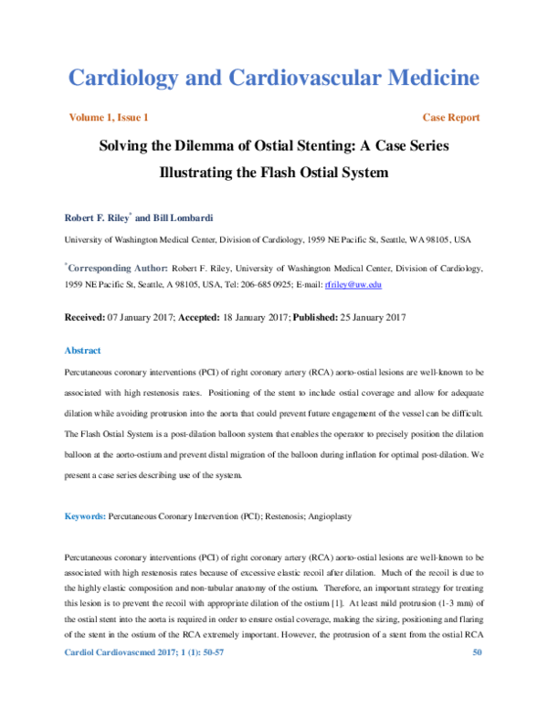 (PDF) Cardiology and Cardiovascular Medicine Solving the Dilemma of ...