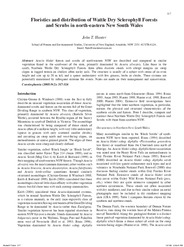 (PDF) Floristics and distribution of Wattle Dry Sclerophyll Forests and ...