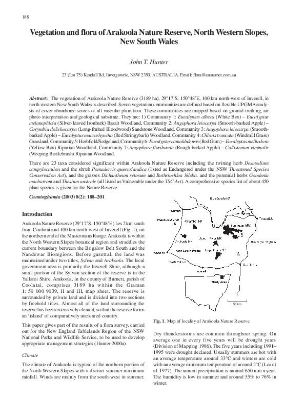 (PDF) Vegetation and flora of Arakoola Nature Reserve, North Western ...