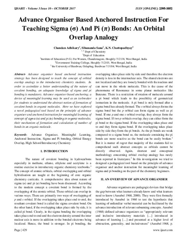 (PDF) Advance Organiser Based Anchored Instruction For Teaching Sigma ...