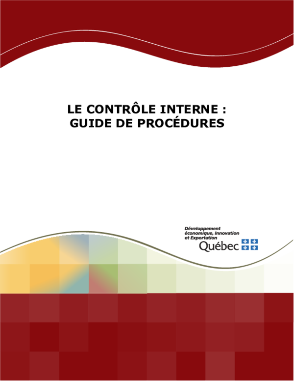 (PDF) LE CONTRÔLE INTERNE : GUIDE DE PROCÉDURES