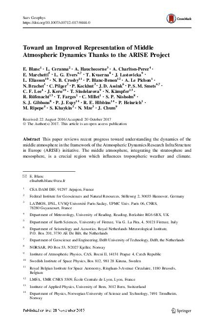 (PDF) Toward an Improved Representation of Middle Atmospheric Dynamics ...