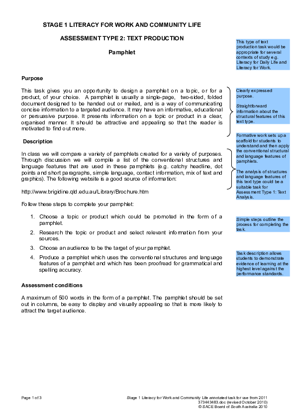 (DOC) STAGE 1 LITERACY FOR WORK AND COMMUNITY LIFE ASSESSMENT TYPE 2 ...