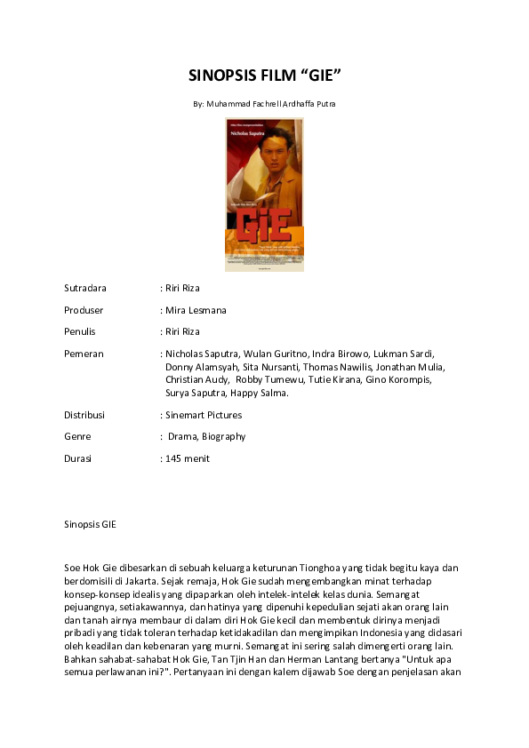 (DOC) SINOPSIS FILM " GIE
