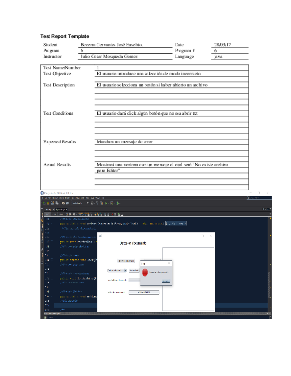 (DOC) Test Report Template | jose cervantes - Academia.edu