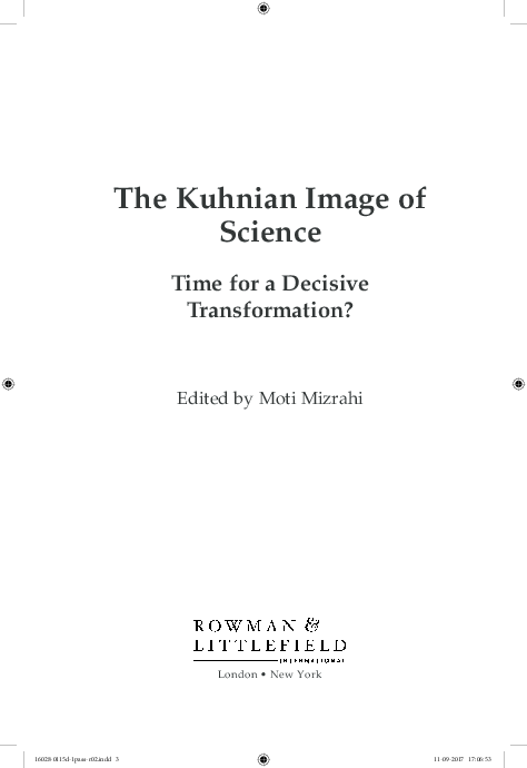 (PDF) The Kuhnian Image of Science: Time for a Decisive Transformation