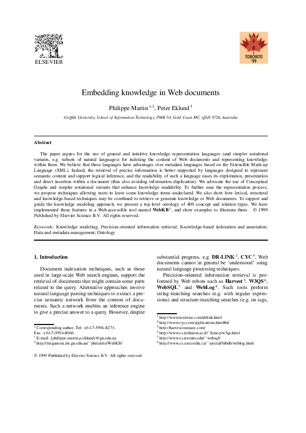 (PDF) Embedding knowledge in Web documents