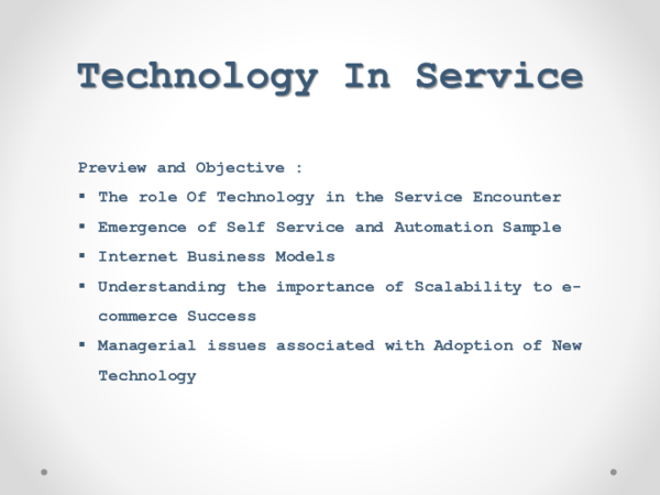 (PPT) Technology In Service