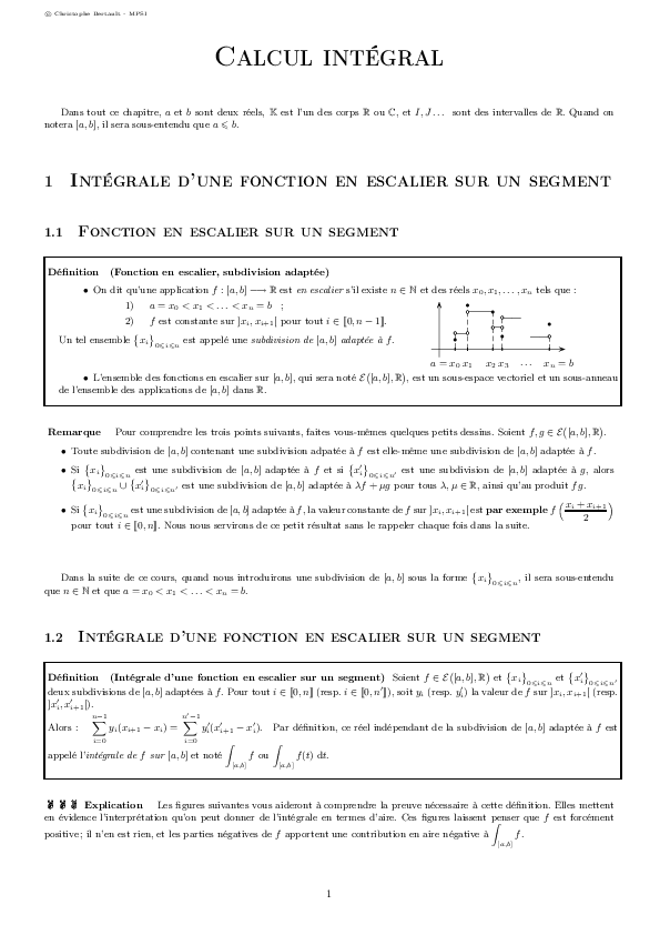(PDF) Calcul integral