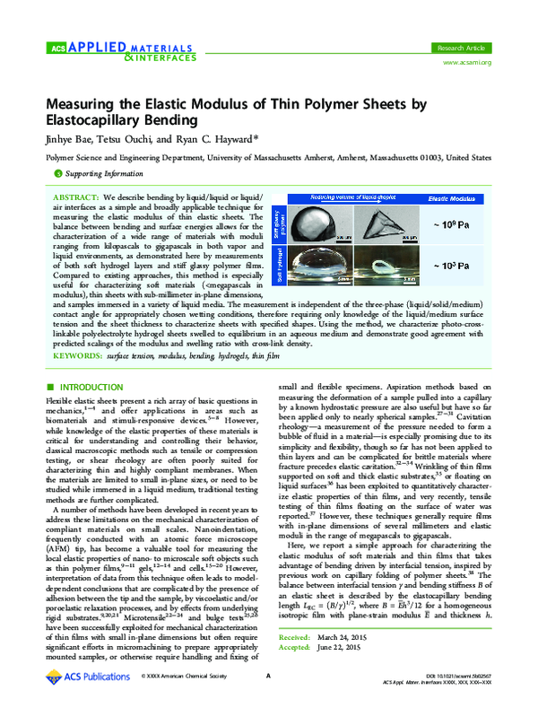 (PDF) Measuring the Elastic Modulus of Thin Polymer Sheets by ...