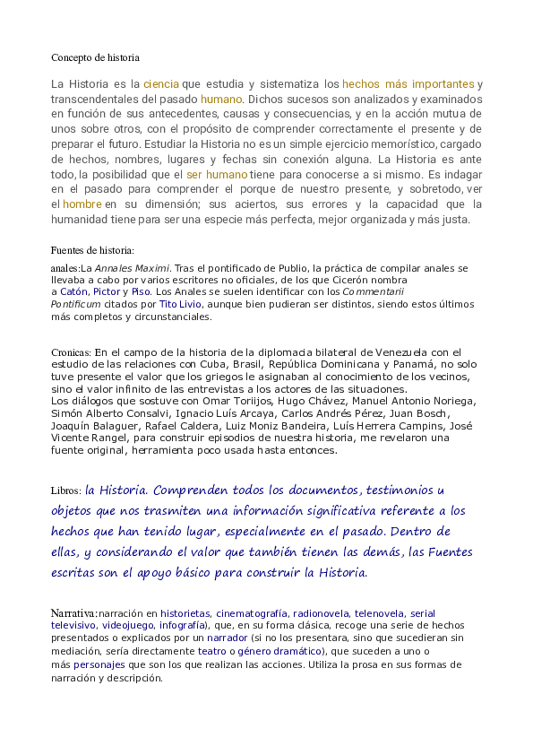 Concepto de historia