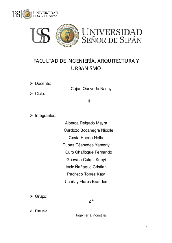 (DOC) FACULTAD DE INGENIERÍA, ARQUITECTURA Y URBANISMO | Nicolle Cardozo - Academia.edu