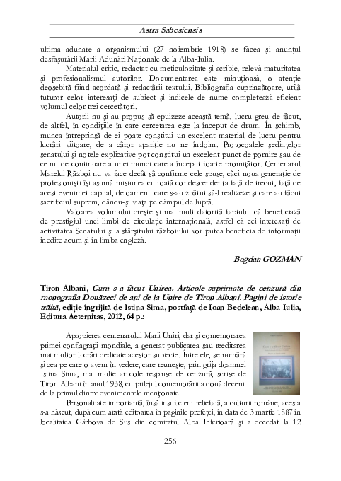 (PDF) Iuliu-Marius MORARIU, Tiron Albani, Cum s-a fãcut Unirea ...