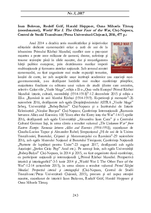 (PDF) Mihai-Octavian GROZA, Ioan Bolovan, Rudolf Gräf, Harald Heppner ...