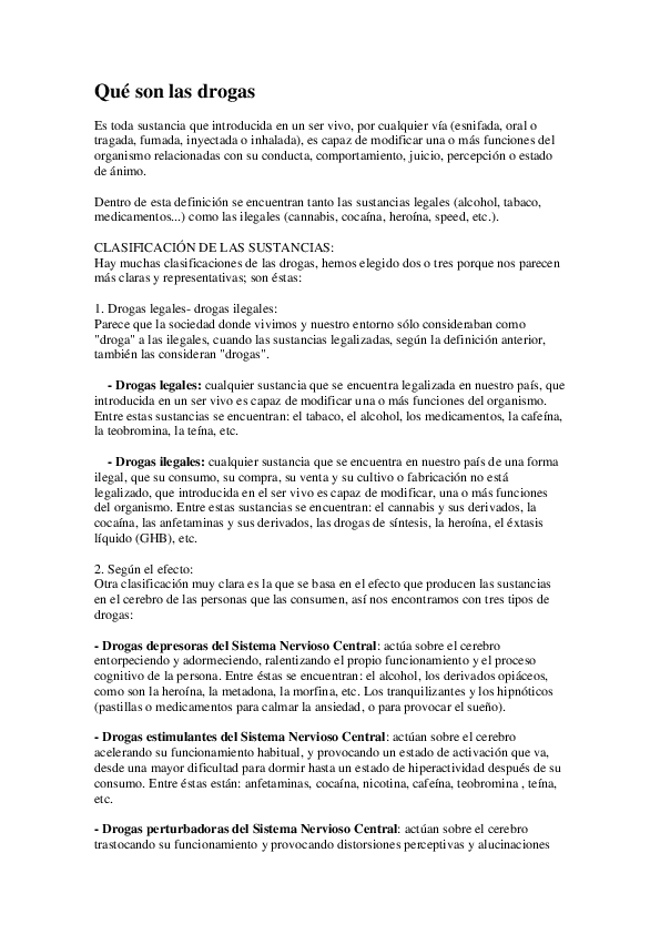 (DOC) Qué son las drogas