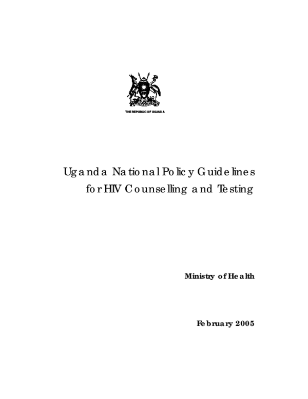 (PDF) Uganda National Policy Guidelines for HIV Counselling and Testing ...