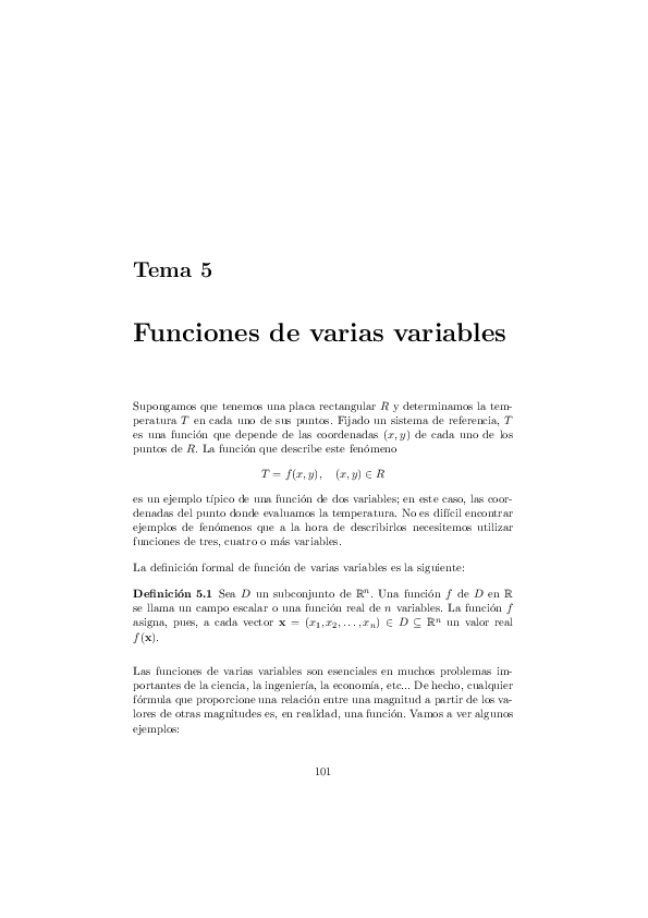 (PDF) Funciones de varias variables