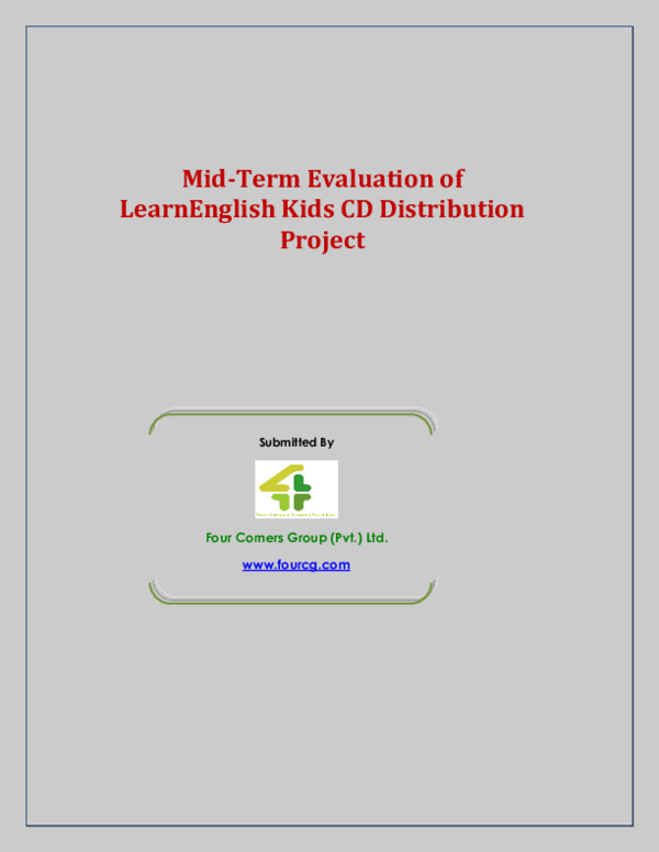 (PDF) Mid-Term Evaluation of LearnEnglish Kids' CD Distribution Project