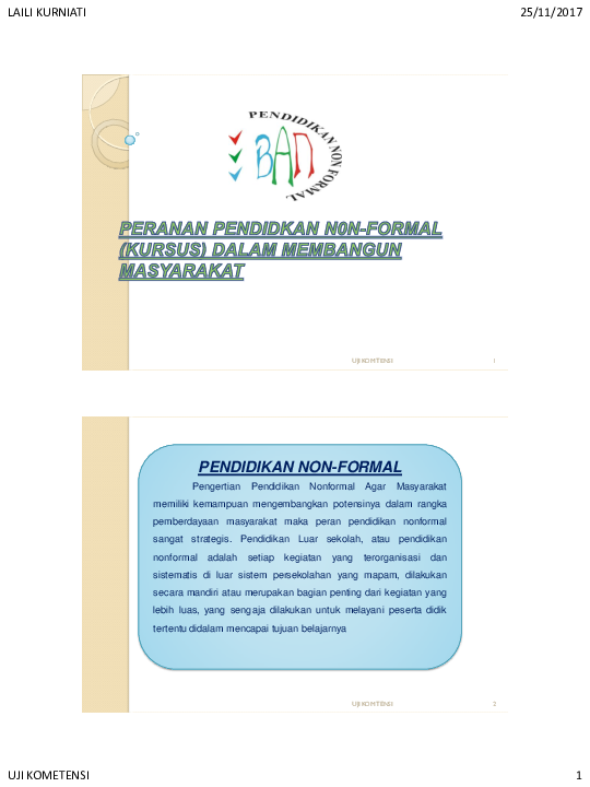(PDF) PENDIDIKAN NON-FORMAL