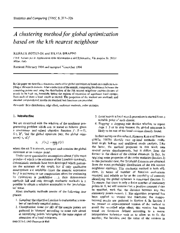 (PDF) A clustering method for global optimization based on thekth ...