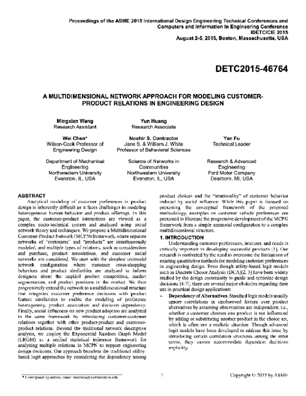 (PDF) A Multidimensional Network Approach for Modeling Customer-Product Relations in Engineering ...