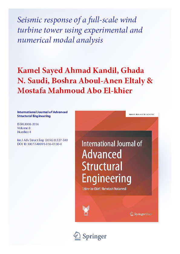 Pdf Seismic Response Of A Full Scale Wind Turbine Tower Using Experimental And Numerical Modal