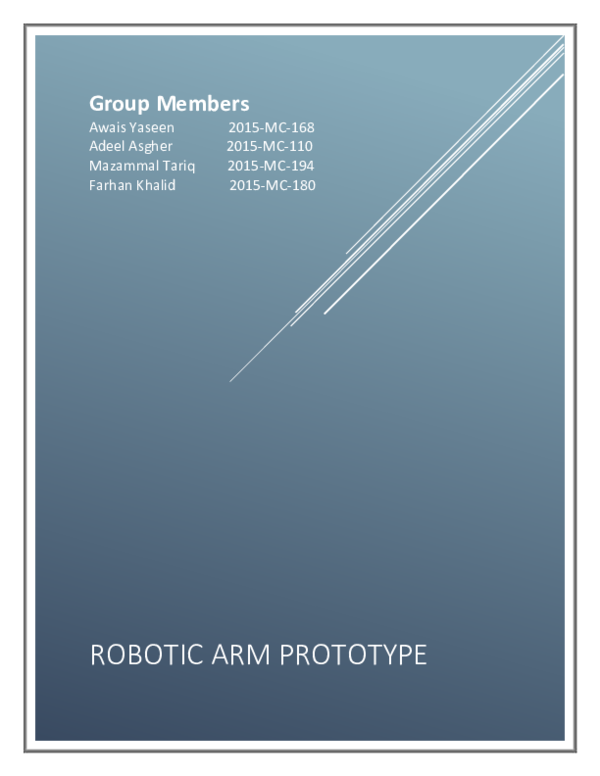 (DOC) Robotic arm prototype Acknowledgement