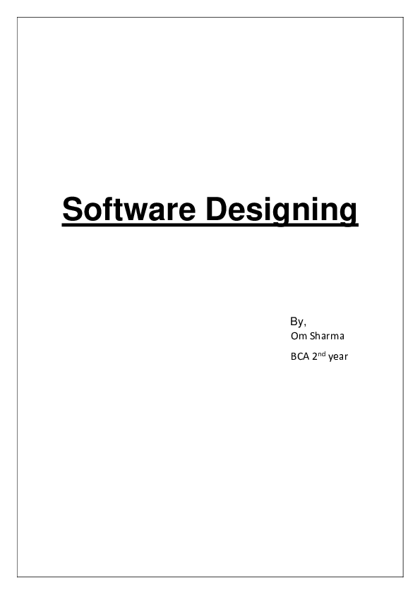 (DOC) Software Designing