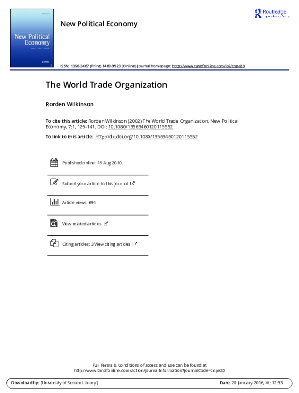 (PDF) The World Trade Organization