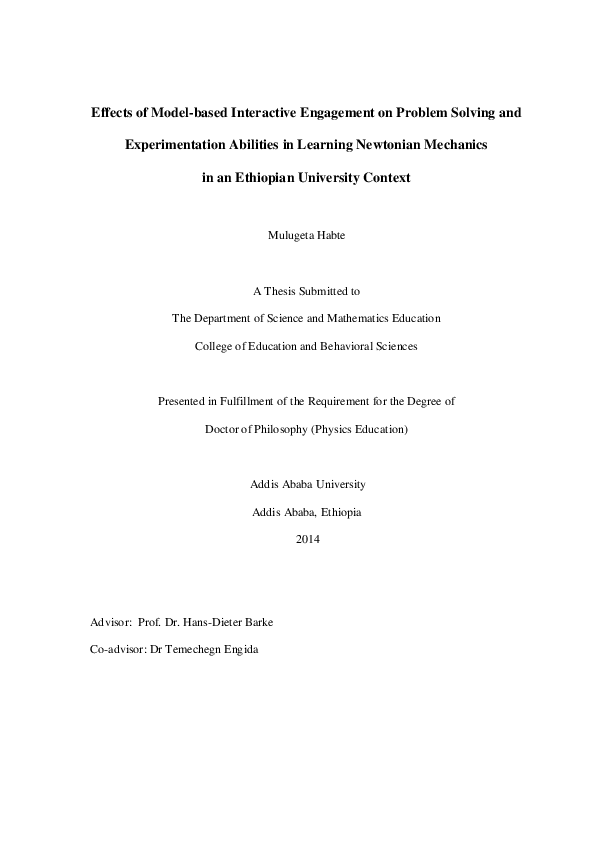 (PDF) Effects of Model-based Interactive Engagement on Problem Solving and Experimentation ...