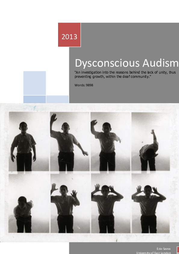 (PDF) Dysconscious Audism “An investigation into the reasons behind the ...