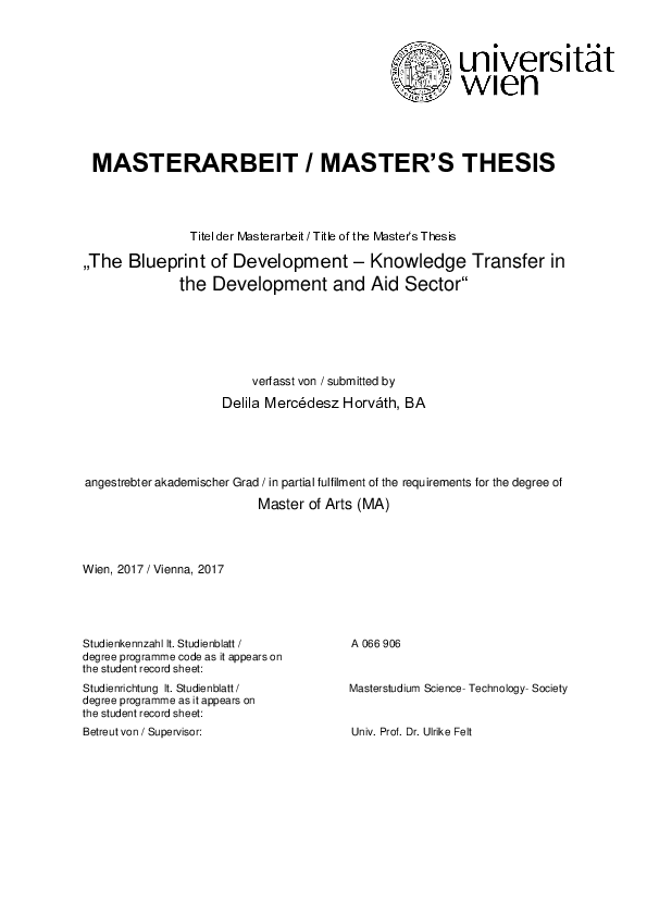 (PDF) MASTER'S THESIS - The Blueprint of Development – Knowledge ...