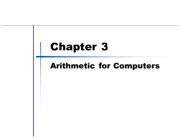 (PDF) Chapter 3 Arithmetic for Computers