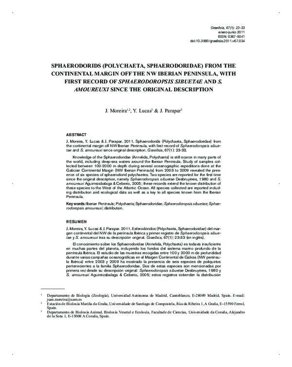 (PDF) Sphaerodorids (Polychaeta, Sphaerodoridae) from the continental ...