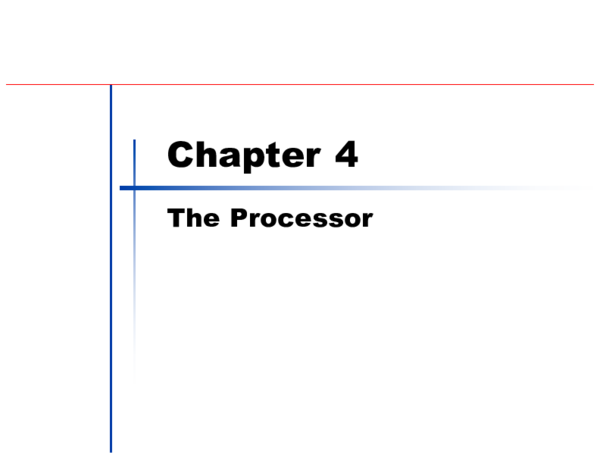 Pdf Chapter 4 The Processor Chapter 4 — The Processor — 2