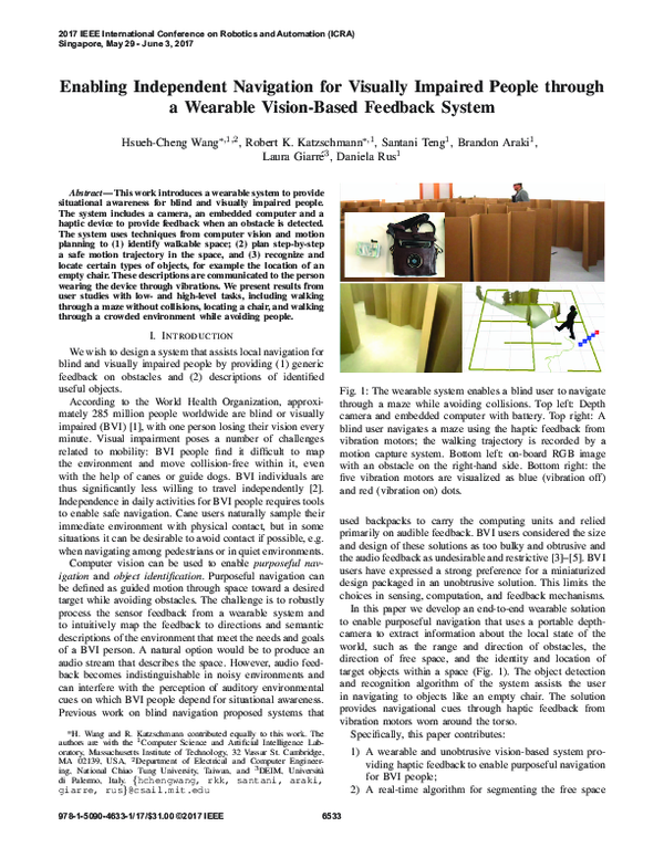 Pdf A Review On An Obstacle Detection In Navigation Of Visually