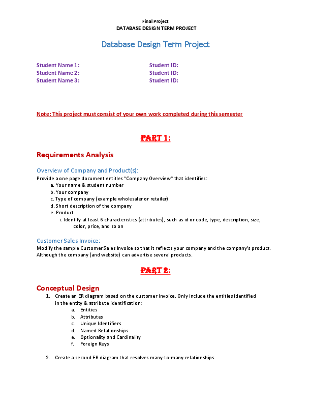 Database Design Term Project