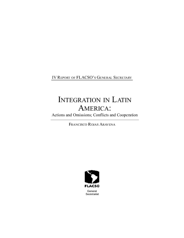 (PDF) Integration in Latin America: Actions and Omissions; Conflicts ...
