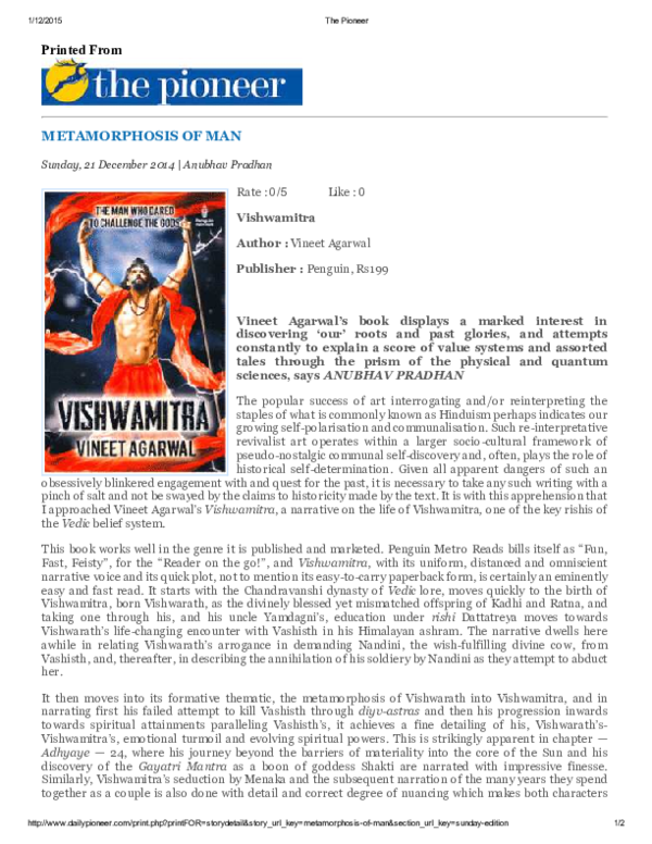 (PDF) Metamorphosis of Man