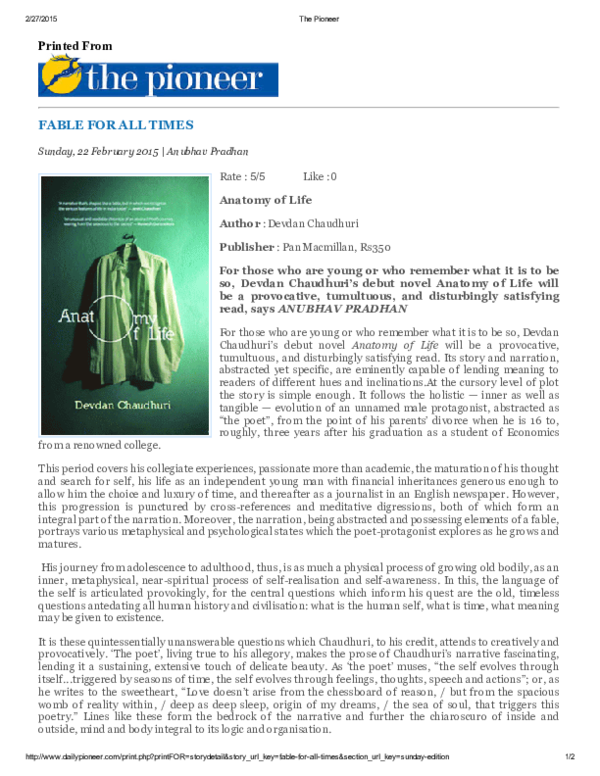 (PDF) Fable for All Times | Anubhav Pradhan - Academia.edu