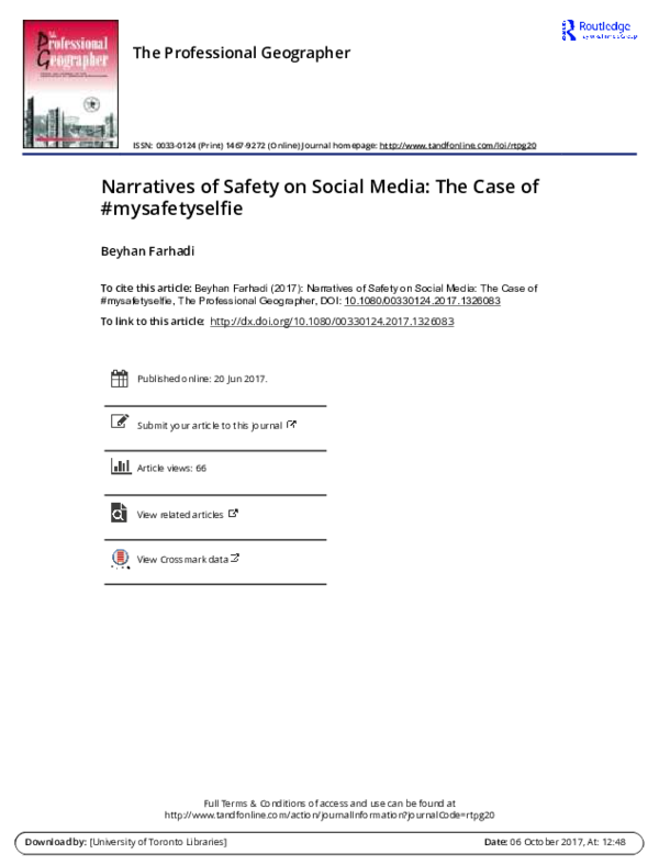 (PDF) Narratives of Safety on Social Media: The Case of #mysafetyselfie