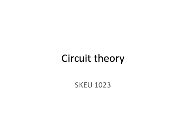 (PDF) circuit theory basic